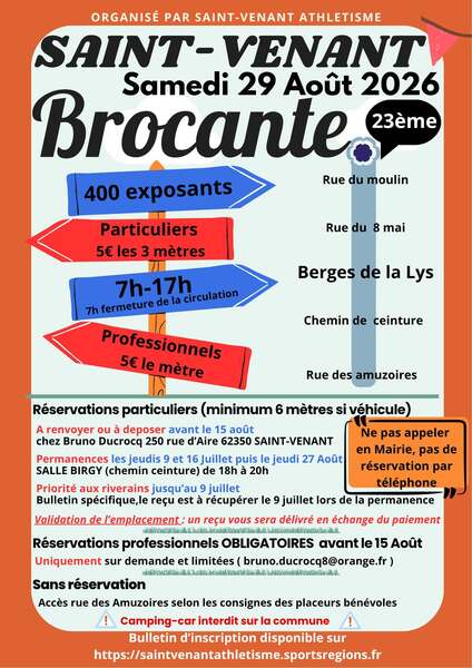Brocante de l’OSA Berges de la Lys – SAINT VENANT | L'actualité ...