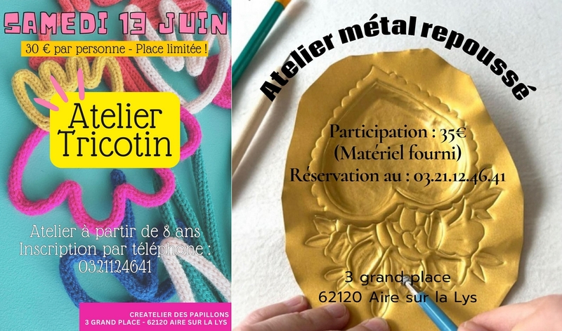 Deux ateliers à la boutique du créatelier – AIRE SUR LA LYS | L ...